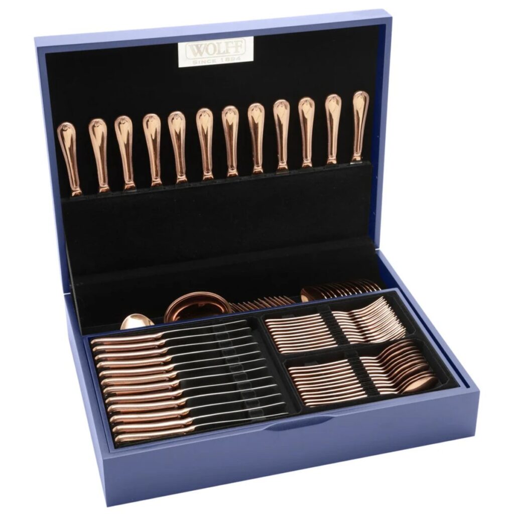 Faqueiro Geneve Rose Aço Inox com Estojo 101pç Wolff - Casa Canto